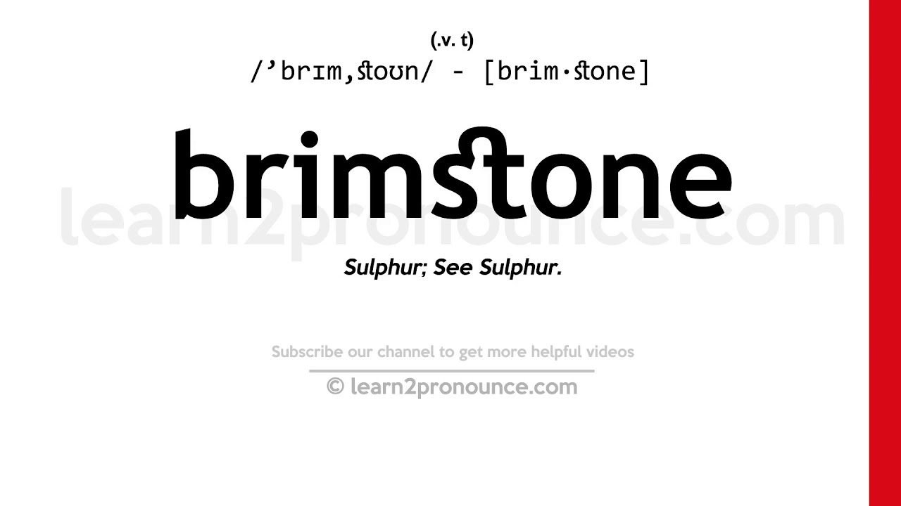Pronunciation of Brimstone | Definition of Brimstone - YouTube