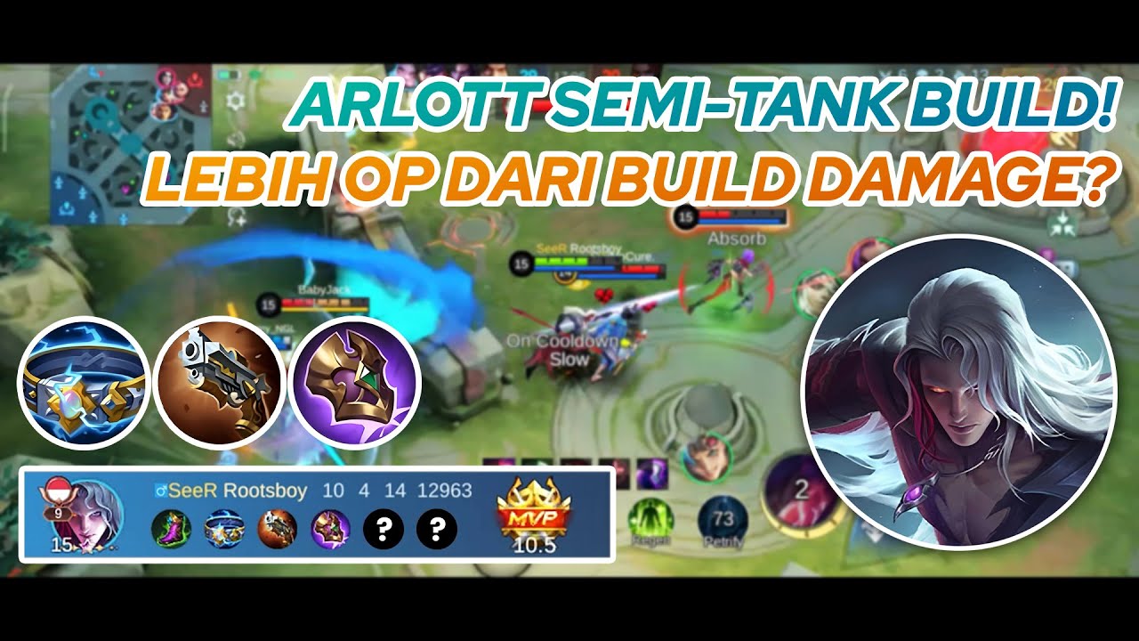 ARLOTT GAMEPLAY | ARLOTT SEMI-TANK BUILD! LEBIH OP DARI BUILD DAMAGE ...