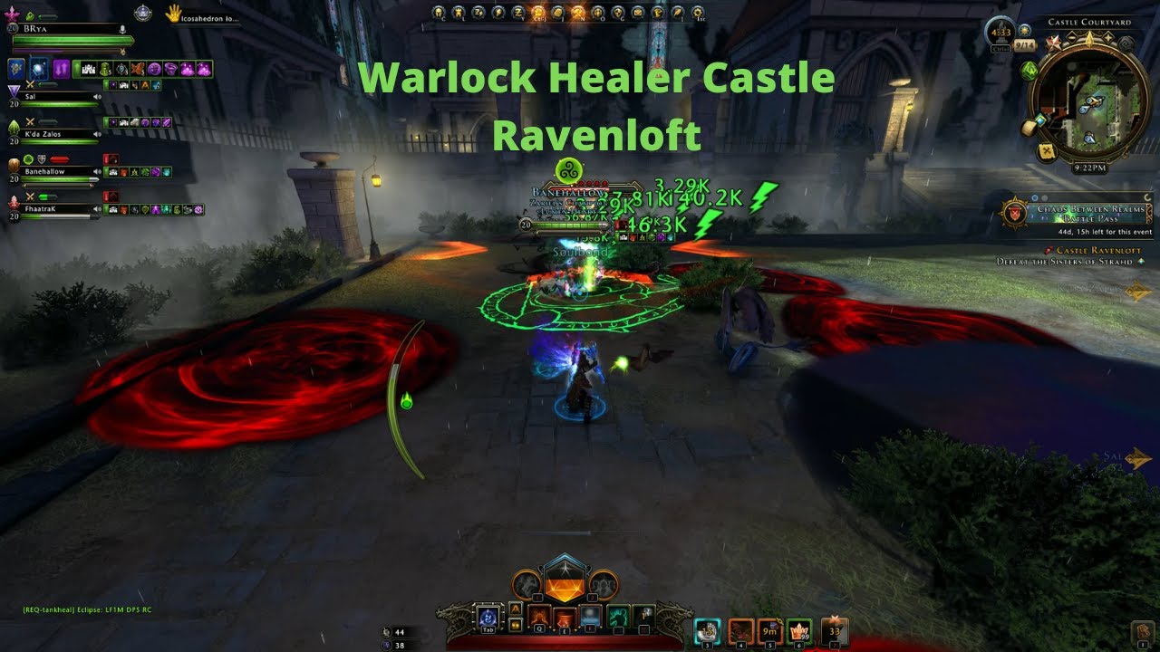 Neverwinter Warlock Healer (after buff update) Castle Ravenloft - YouTube