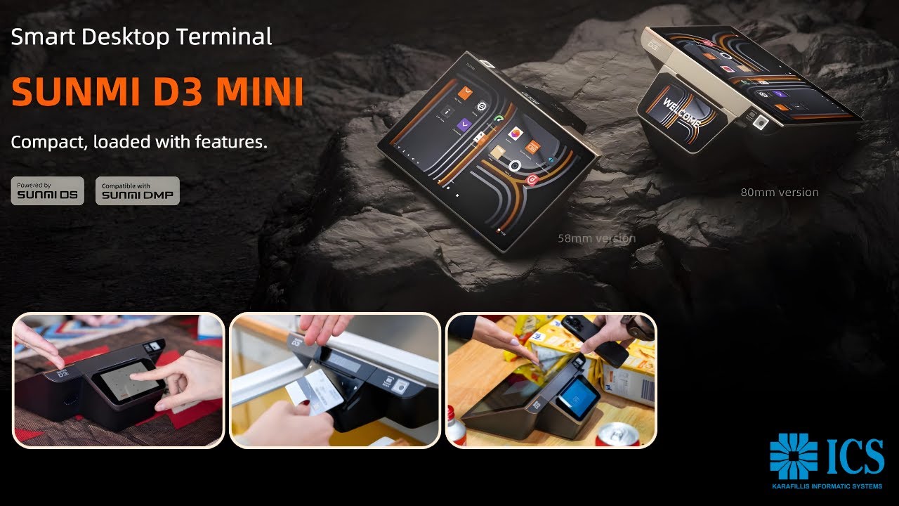 Sunmi D3 Mini Smart Touch POS 58mm - YouTube