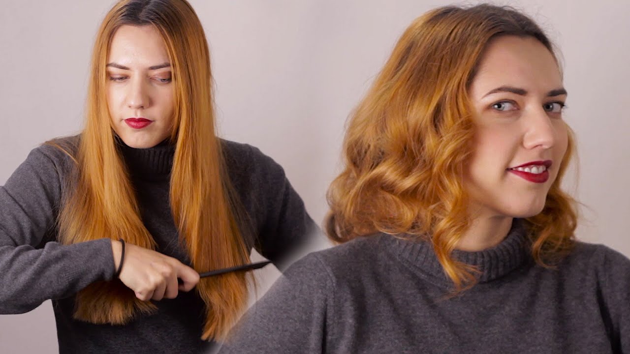 Falešné mikádo- z dlouhých vlasů bez stříhání /Faux bob/ - YouTube