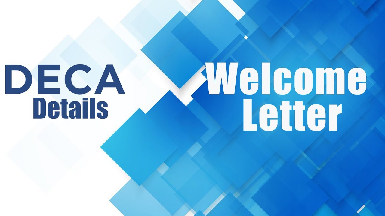 DECA Welcome Letter - YouTube