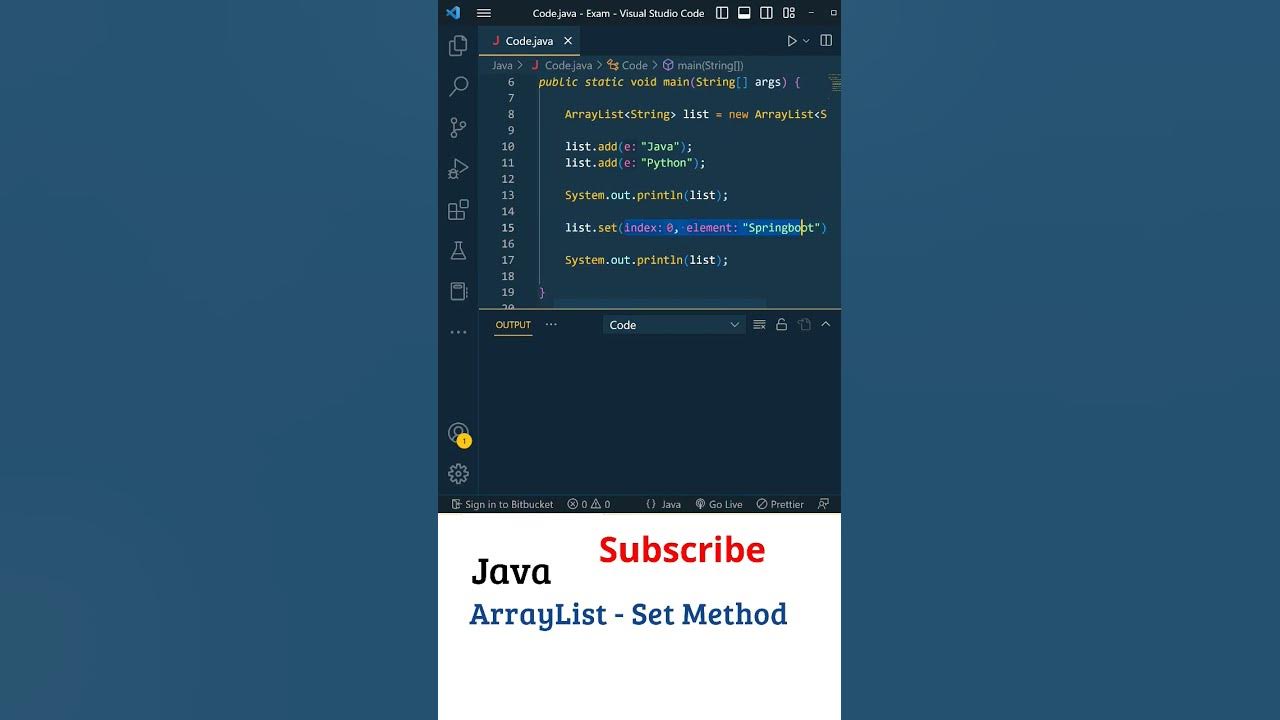 Java In Telugu Java Arraylist Set Method Java Collections Java Tutorial For Beginners In