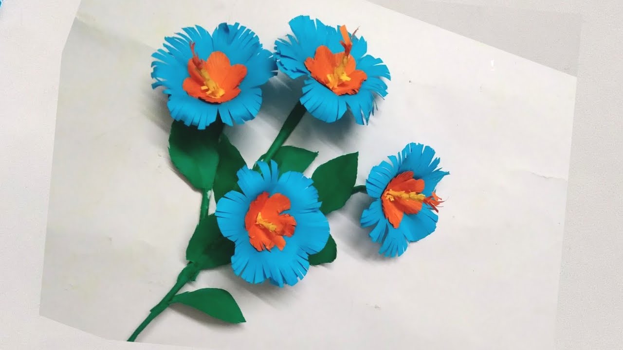 simple and beautiful paper flower making/step-by-step/paper flowers ...