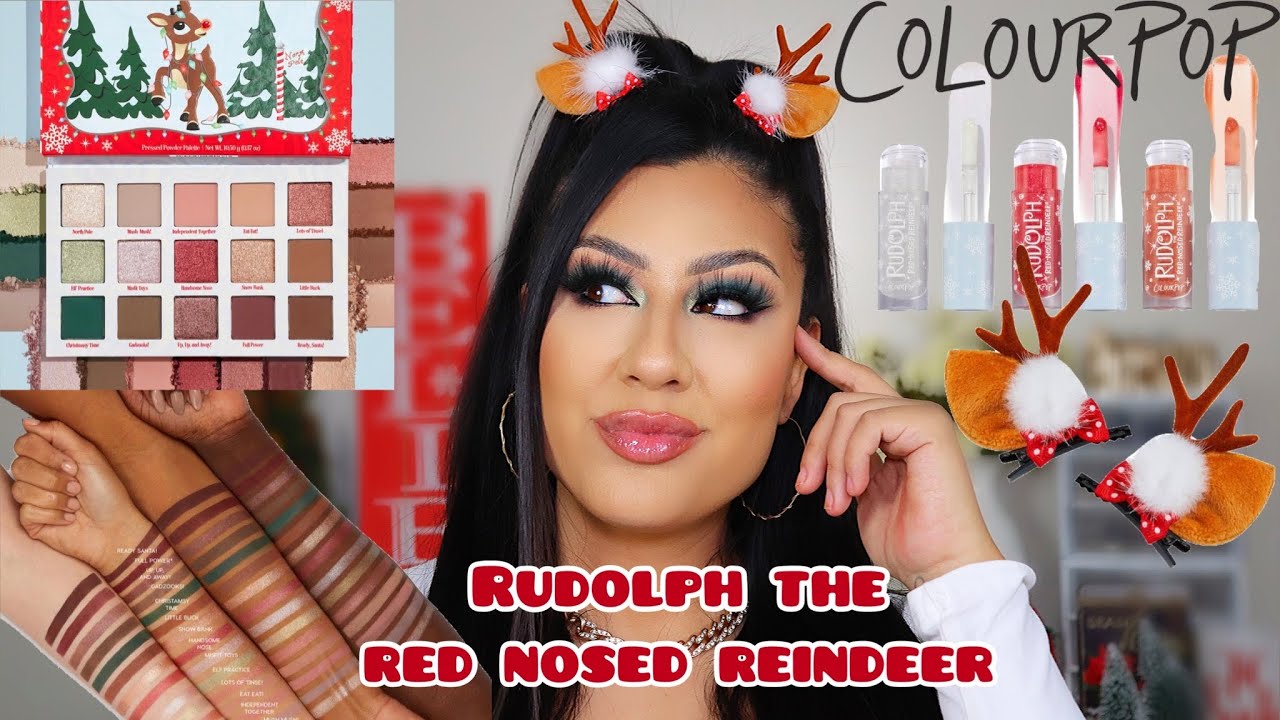 COLOURPOP RUDOLPH THE RED NOSED REINDEER COLLECTION | TRY ON AND REVIEW ...