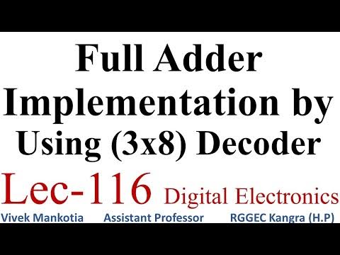 FULL ADDER IMPLEMENTATION BY USING (3x8) DECODER (L=4) - YouTube