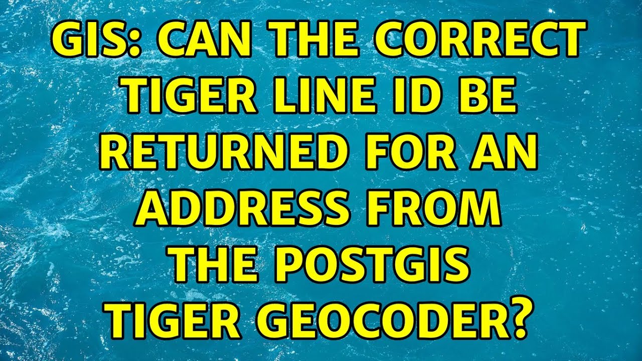 GIS: Can the correct TIGER Line Id be returned for an address from the PostGIS Tiger Geocoder ...
