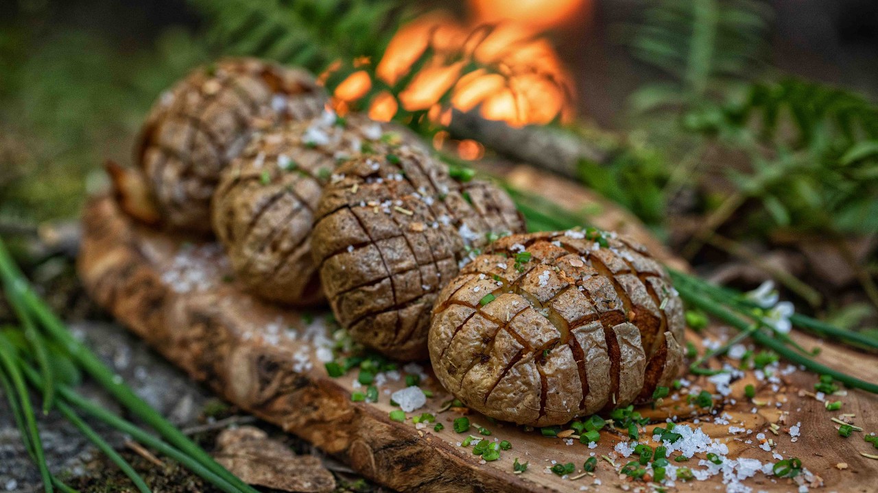 🥔Delicious Hedgehog Potatoes in the Wild: A Rustic Recipe Journey 🌳 ...