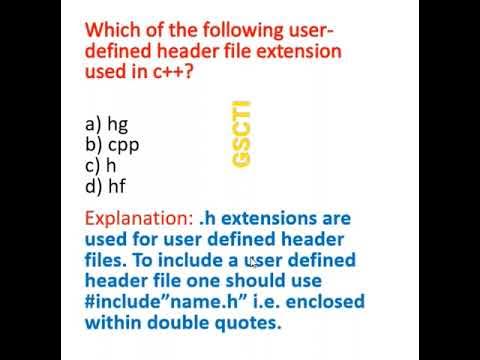 Which of the following user-defined header file extension used in c++? #shorts #shortsfeed # ...
