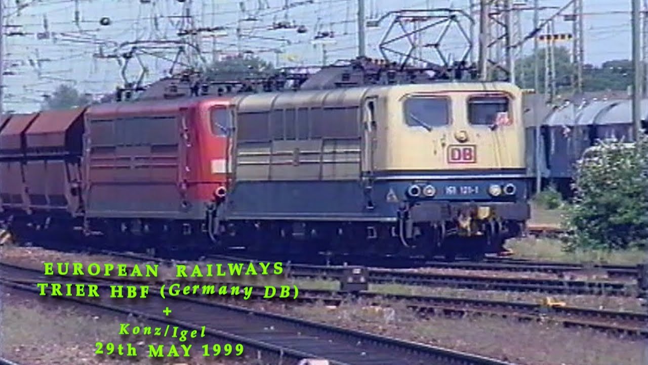 European Railways in the 1990s Trier Station (Hbf) (Germany DB) on 29th ...