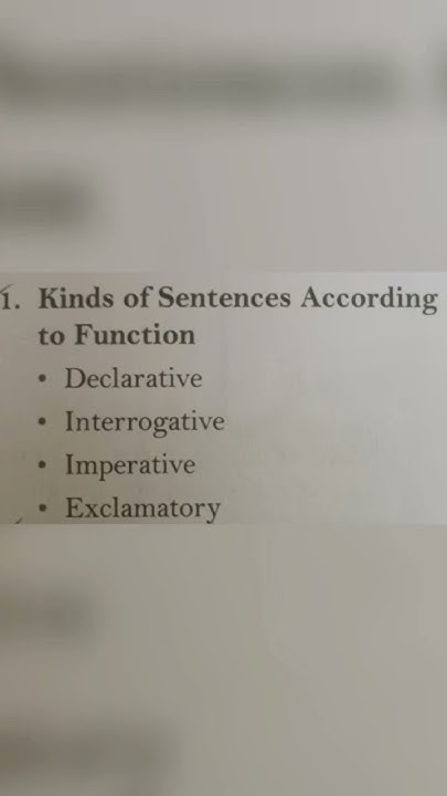 kinds of sentences according to functions english grammar #english #gk #grammar #pronouns - YouTube