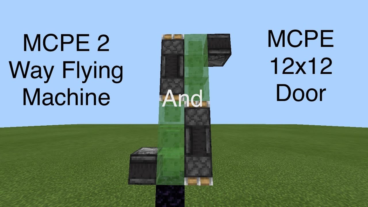 MCPE 12x12 Door Showcase and 2 Way Flying Machine Tutorial - YouTube
