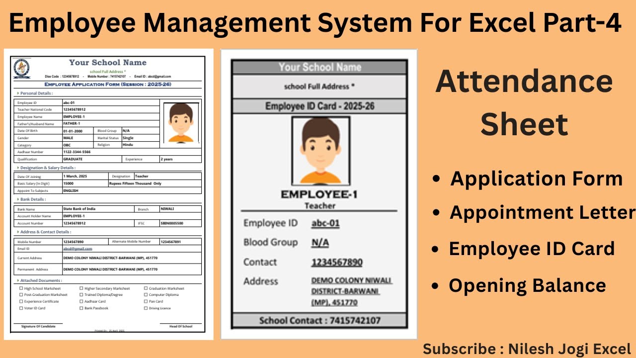 Employee Management System For Excel Part-4 - YouTube