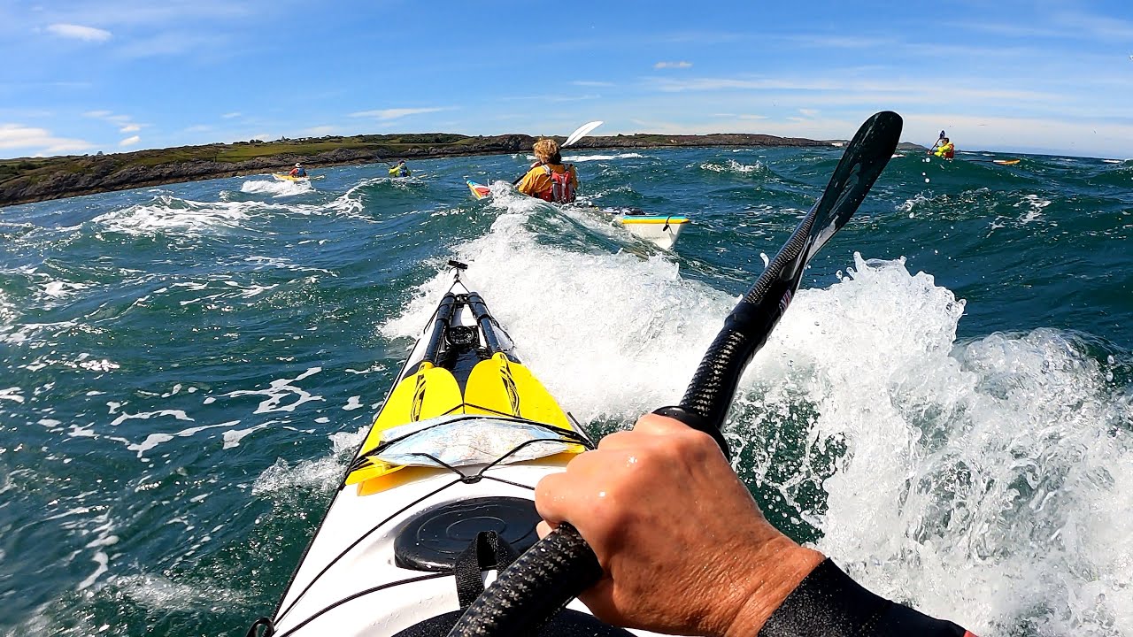 Sea Kayaking Anglesey, Lynas Point Tide Race - YouTube
