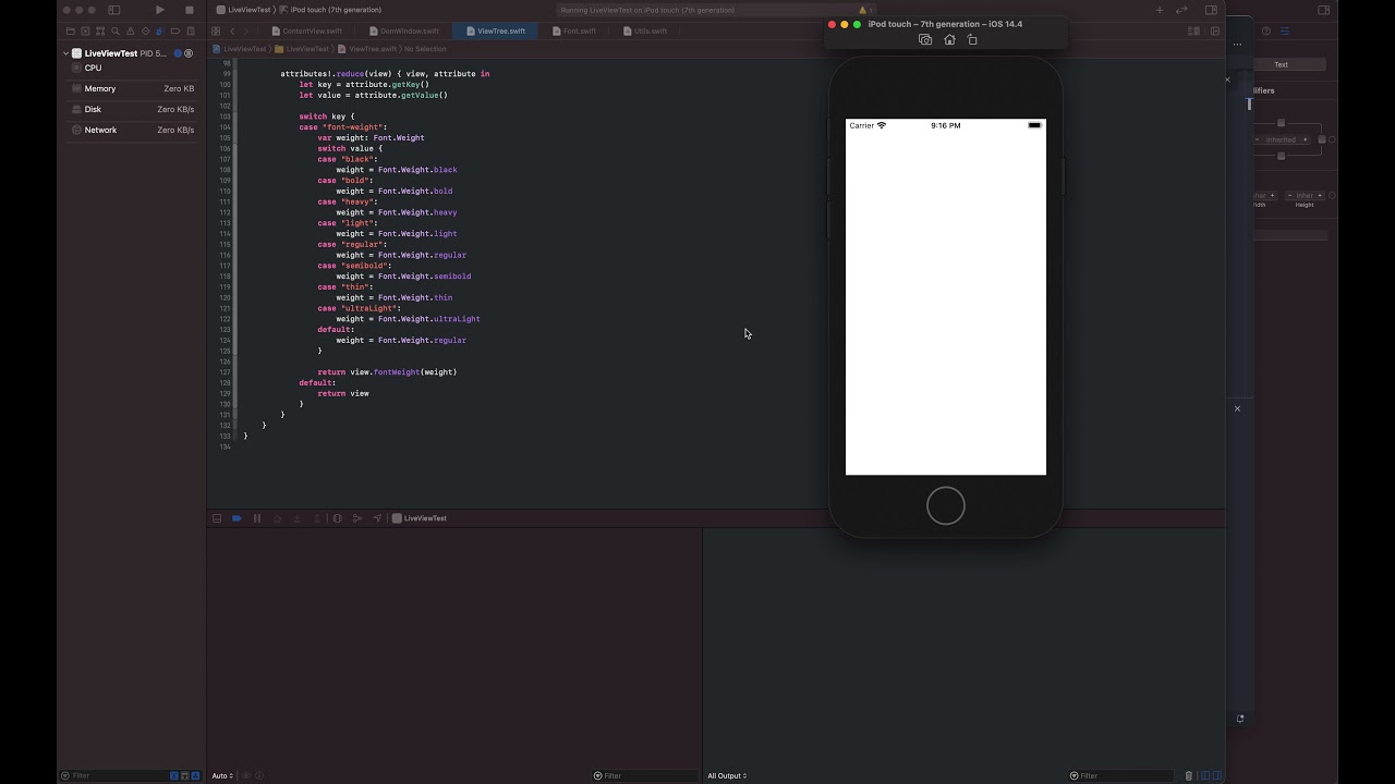 LiveView Native View tree rendering test - YouTube