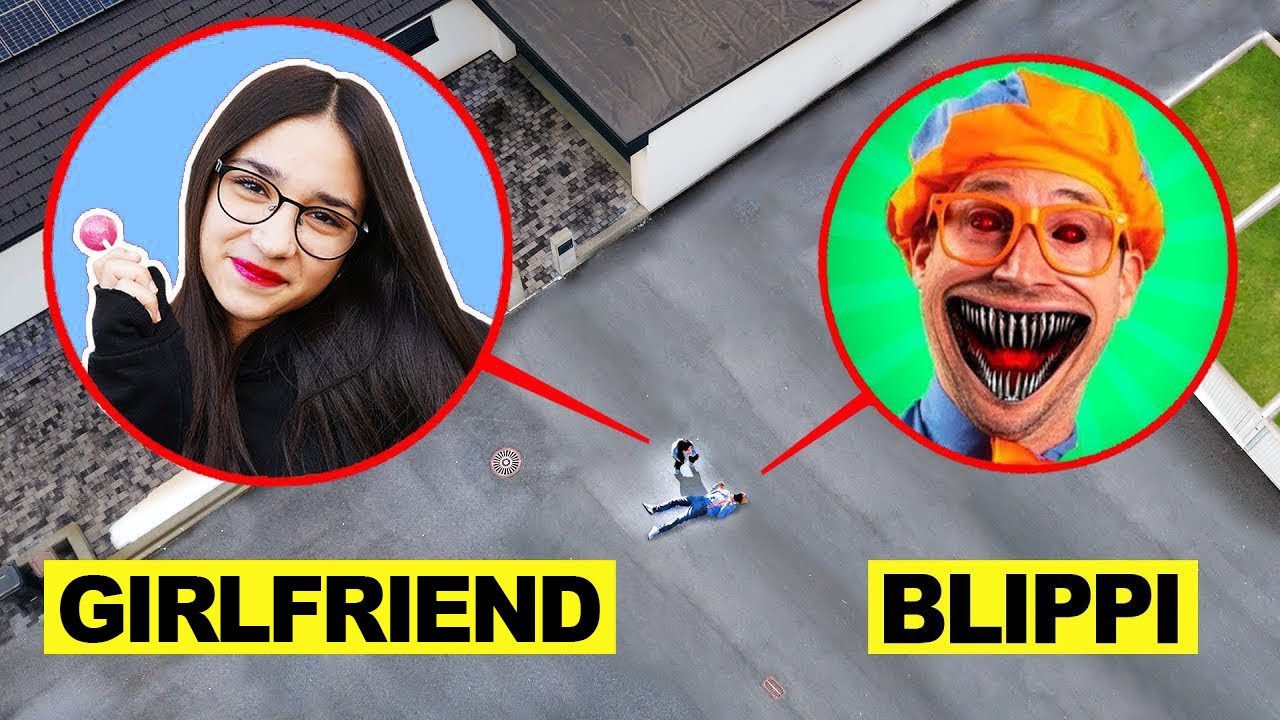 DRONE CATCHES CURSED BLIPPI with GIRLFRIEND in REAL LIFE (They Break Up ...