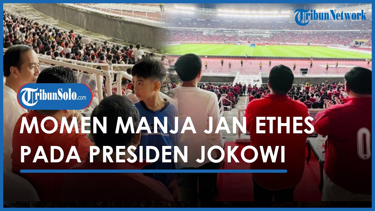 Jan Ethes Manja pada Sang Kakek Presiden Jokowi saat Saksikan Laga ...