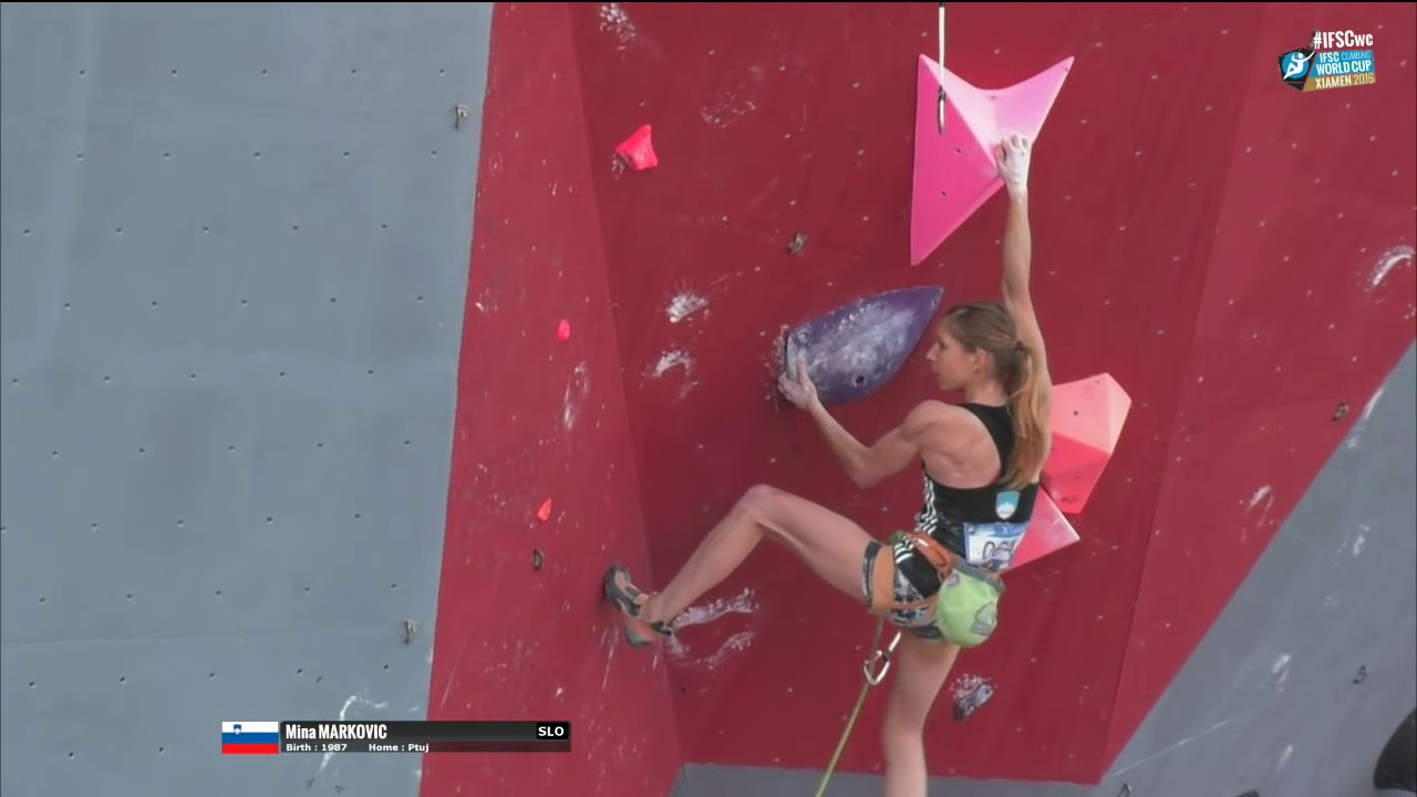 IFSC Climbing World Cup Xiamen 2016 Lead Finals Women Mina Markovic mp4 - YouTube