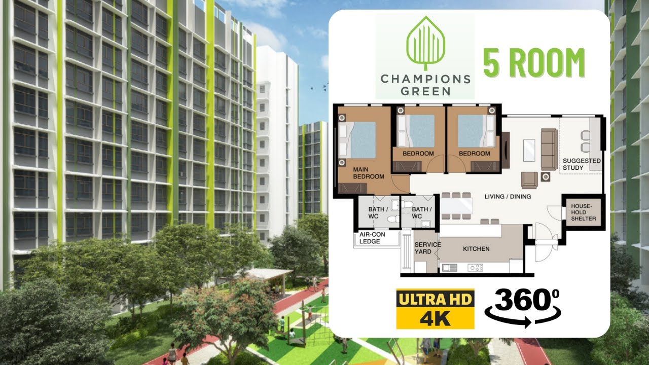 Champions Green 5-room Virtual Tour | 2019 May Woodlands BTO | VR 360 ...