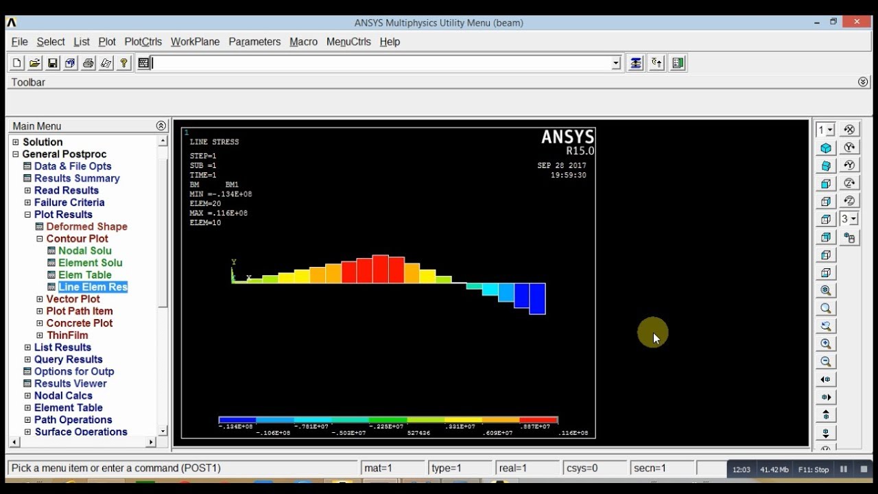 Shear force and Bending Moment of a simply supported beam | Ansys ...