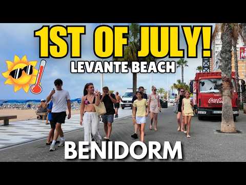 Benidorm on 1ST OF JULY! 😱🏖️ BUSY Levante Beach & HOT weather!