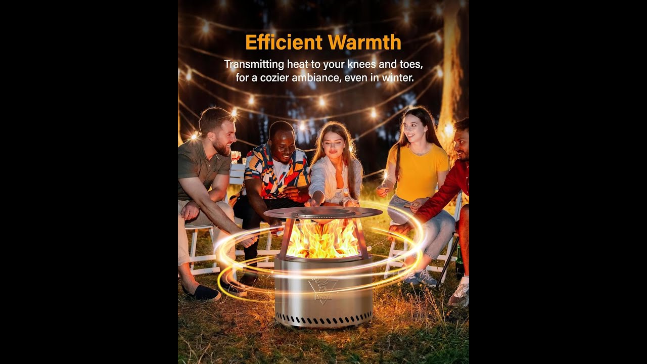 YEFU Tabletop Fire Pit Low Smoke Camping Stove for Outdoor & Patio ...