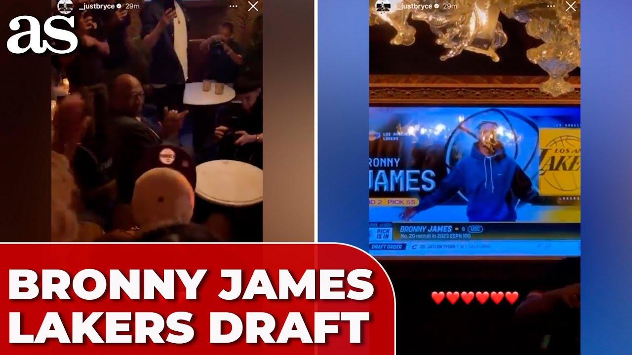 Bryce James proudly captures brother Bronny's Lakers draft moment ...