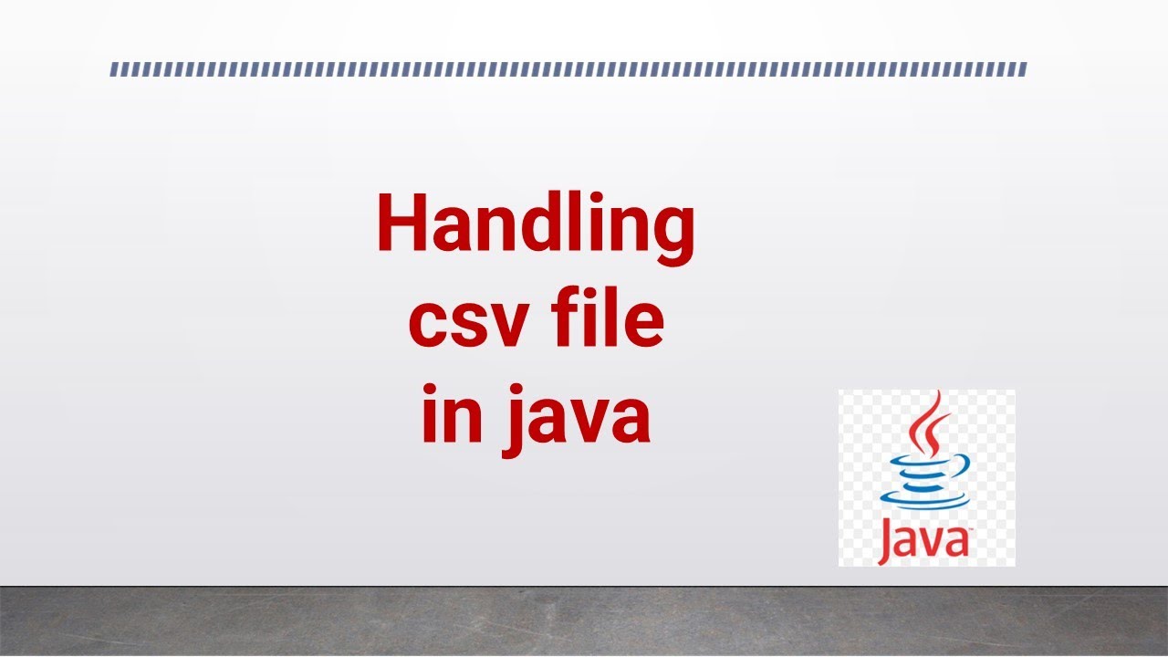 Handling Csv File In Java Youtube Javaexperts Coding Csvfile 3768