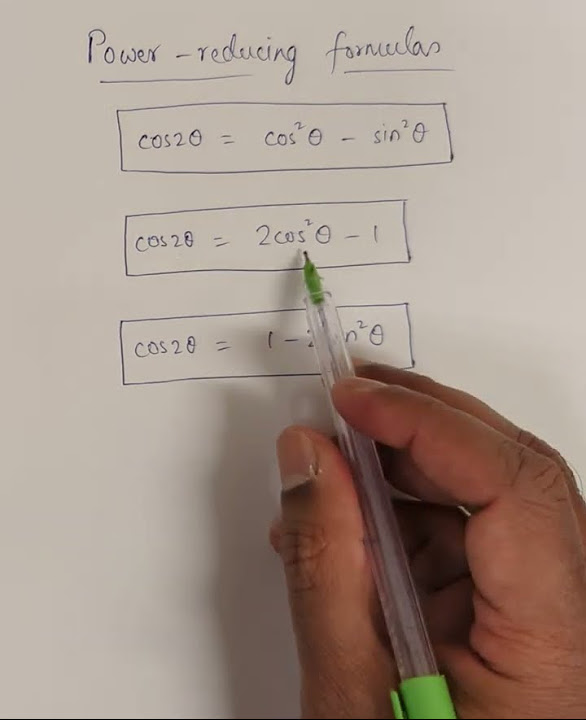 Power reducing formulas in trigonometry - YouTube