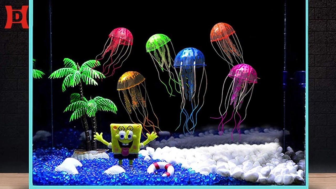 Silicone Artificial Jellyfish Simulation Floating Fish Tank Aquarium ...