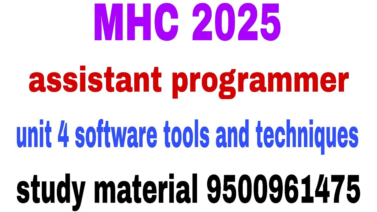 MHC assistant programmer unit 4 exam related question and answer - YouTube