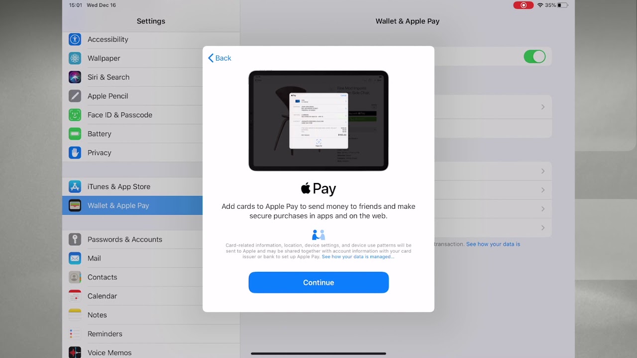 HOW TO ADD DEBIT OR CREDIT CARD IN APPLE PAY IN IPADOS 13.6 (IPAD ...