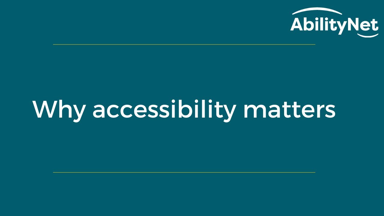 Why accessibility matters - YouTube