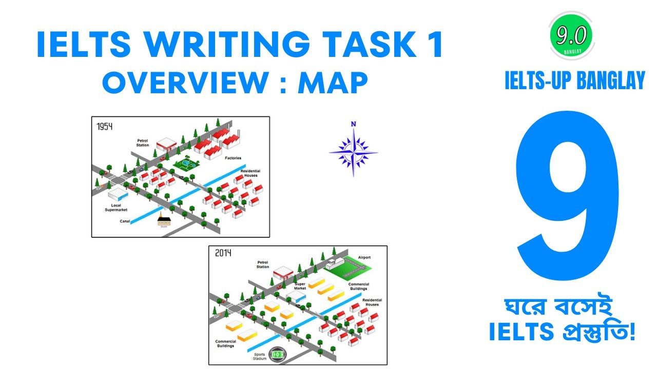 IELTS Writing task 1: overview | Map chart | IELTS-up banglay - YouTube