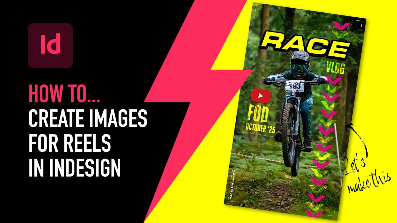 How to create this cool race vlog reel cover photo using adobe indesign ...