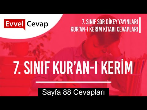 7. Sınıf Kur’an-ı Kerim Ders Kitabı Cevapları SDR Dikey Yayıncılık Sayfa 88