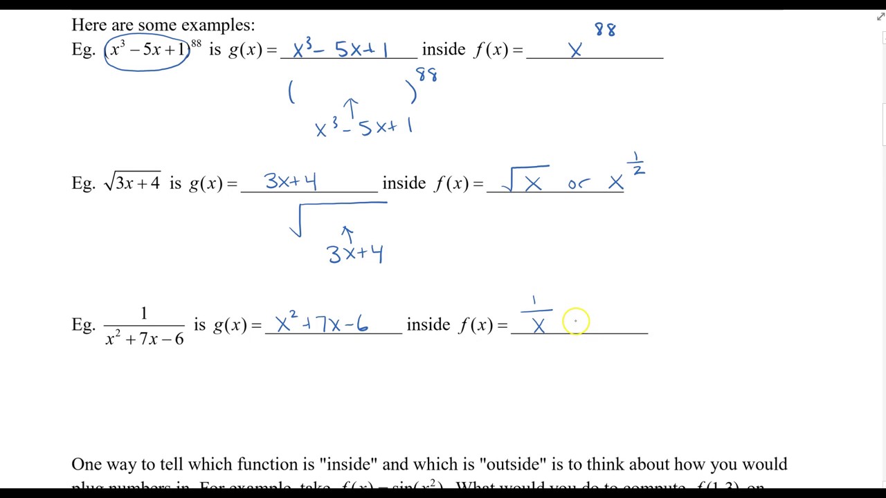 Calculus - Sec 2.5 Chain Rule Part 1 - YouTube