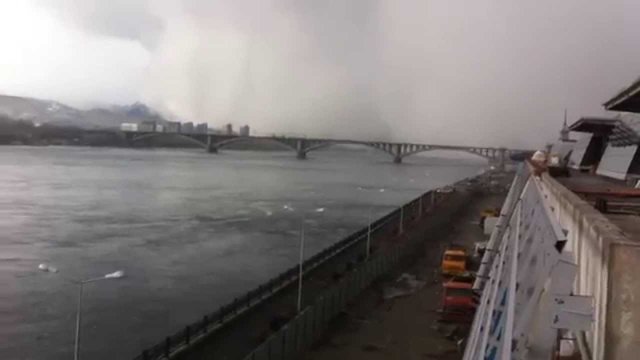 Freak snow storm swallows entire Russian bridge - YouTube