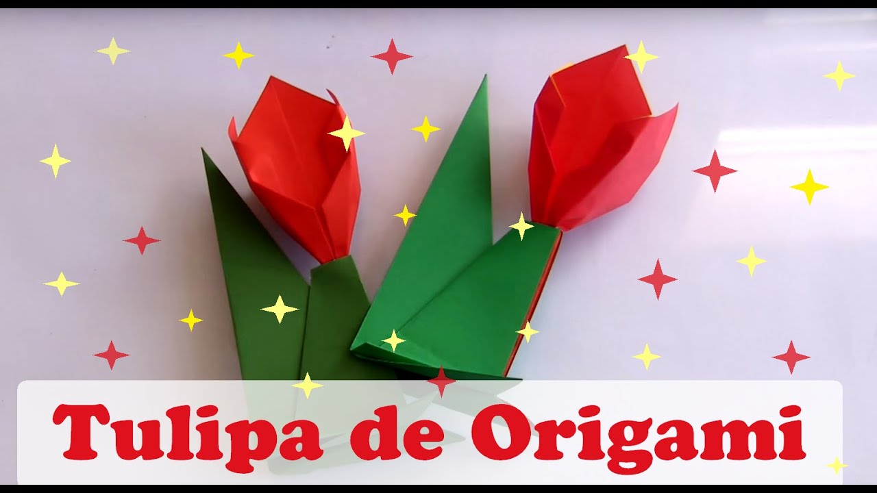 TULIPA DE ORIGAMI MODELO SIMPLES - YouTube