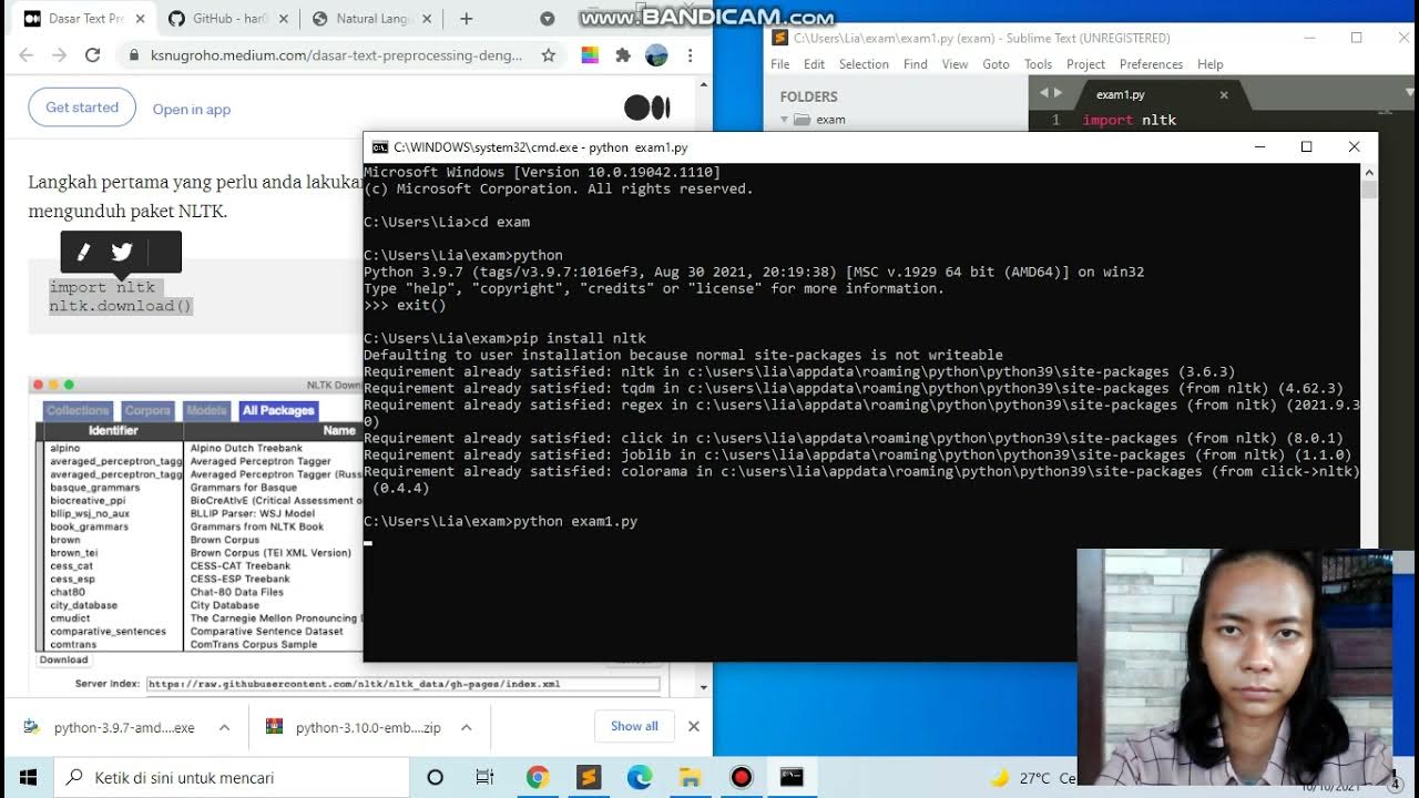 Cara Install Library Nltk, Instal Sastrawi dan Mencoba Tokenisasi dan ...