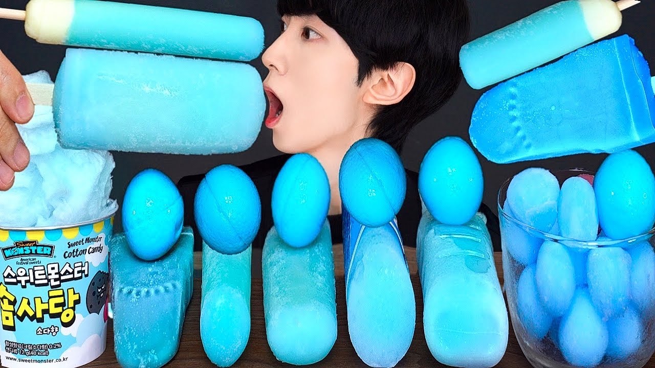 Asmr Ice Cream Blue Party 다양한 블루 아이스크림 젤리 먹방 Desserts Jelly Candy