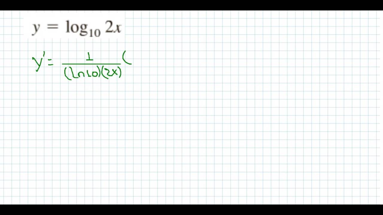 DERIVADA DE UN LOGARITMO BASE DIEZ 10 YouTube