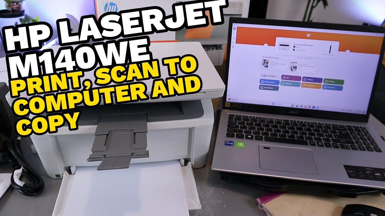 How To Scan, Print and Copy With HP LaserJet M140WE All In One Printer ...