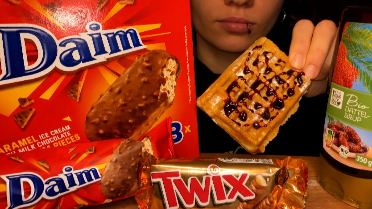 ASMR |Twix chocolate bar |Ice Cream Daim With Caramel| Cake 🧇 Eating ...