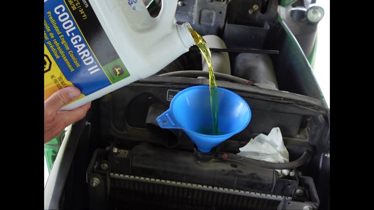 John Deere 1025R Drain and Refill 75% COOLANT CHANGE! - YouTube