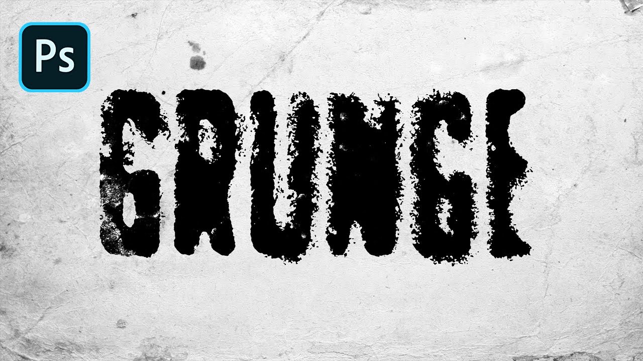 How to create GRUNGE TEXT EFFECT in photoshop | Urdu/Hindi - YouTube