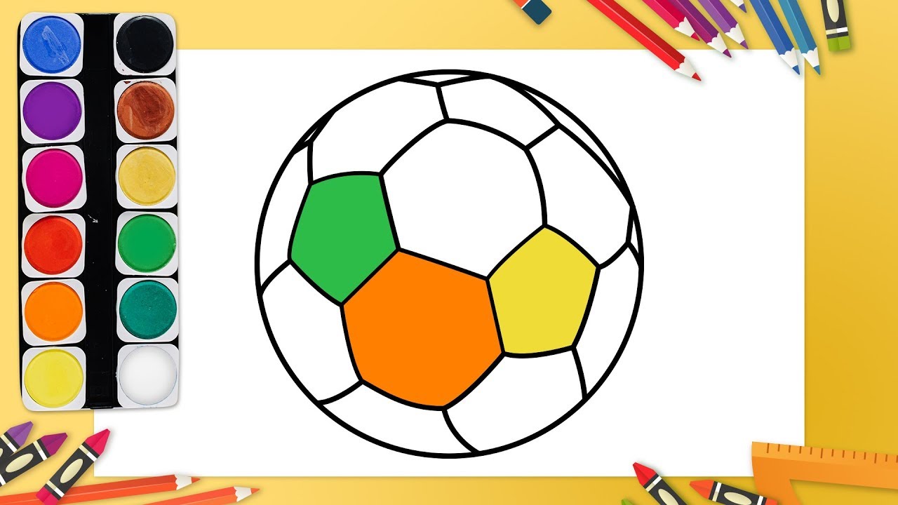 How to Draw Football Coloring Pages | Learn Drawing for Childrens - YouTube
