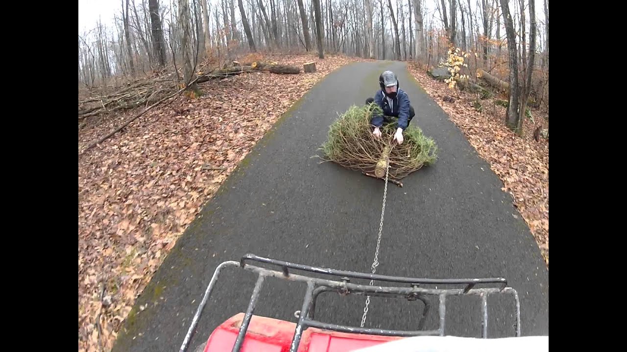 ATV christmas tree pulling GoPro HD - YouTube