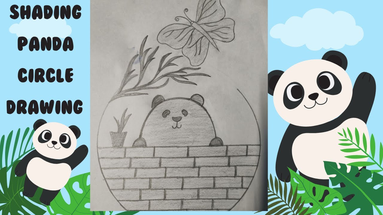 Circle drawing😍 panda drawings😊easy circle drawing😀 easy circle scenery ...