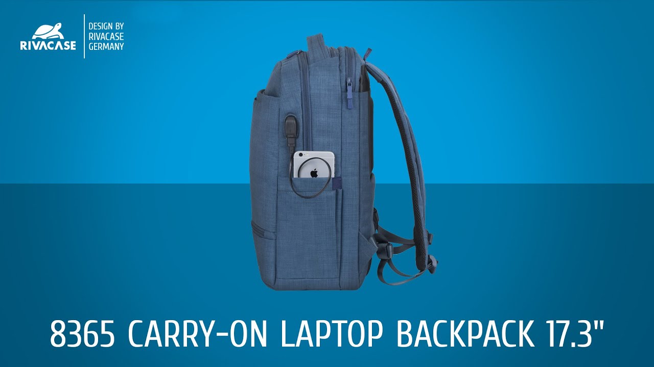 RIVACASE 8365 carry-on Laptop backpack 17.3" - YouTube